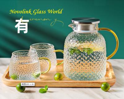 Cina Brocca in vetro borosilicato resistente al calore, 1200 ml, teiera da 400 ml, set da 8 in vendita