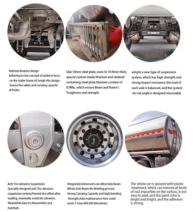 China Aluminum Alloy Three Axles Gasoline Petrol Diesel Lubricating Oil Edible Oil Fuel Tanker Semi Trailer