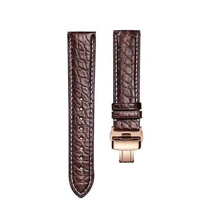 Cina Cuoio genuino unisex del cinturino di orologio del coccodrillo della cinghia 25g Brown del cinturino di 20mm in vendita
