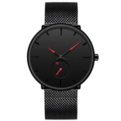Cina Acciaio inossidabile dell'orologio 40mm del 3atm degli uomini dell'orologio minimalista nero analogico del quarzo in vendita