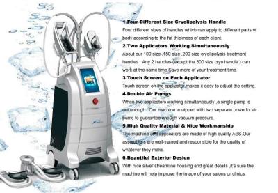 Chine corps 4D amincissant la bordure de congélation de la graisse 360 de machine refroidissant 4 poignées Cryolipolysis à vendre