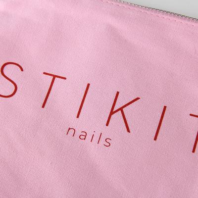 Cina Borsa su ordinazione di Logo Makeup Pink Zipper Packaging per il cosmetico in vendita