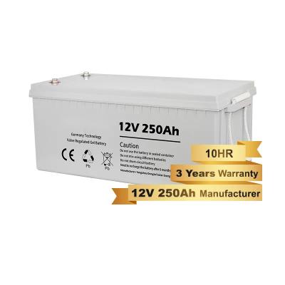 China Bateria de gel regulada com válvula de ciclo profundo Armazenamento solar 12v 250AH à venda