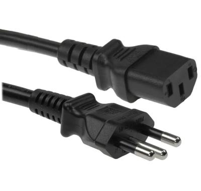 Cina Cavo domestico 220V - 250V di corrente alternata Di applicazione C13 con la spina di Pin del Brasile 3 in vendita