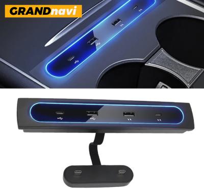 Docking Station Tesla Model Accessories Car Adapter Tesla Model 3 Console Hub 27W