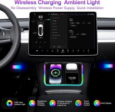 China Interior Car Atmosphere Light for Tesla Model 3 Y Center Console Dashboard Touch Panel Control Door LED Retrofit/Upgrade for sale