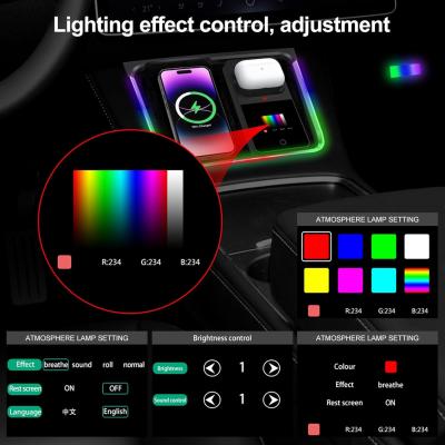 China Interior Car Atmosphere Light for Tesla Model 3 Y Center Console Dashboard Touch Panel Control Door LED Retrofit/Upgrade for sale