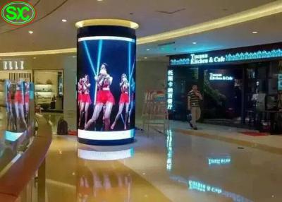 중국 P4 실내 조정 광고 가동 가능한 LED 스크린 원통 모양 모양 2121 램프 크기 판매용