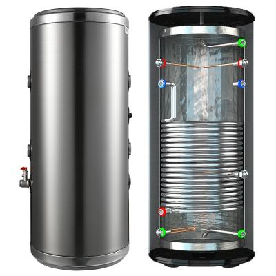 China Inglês Funcionamento 100L Fonte de ar Duplex bomba de calor Tanque de armazenamento de água quente para casa à venda