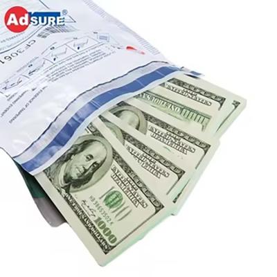 China Hot Selling Security Cash Bag with Transparent Window and Serial Number for Retail Store Bank Deposit Use for sale