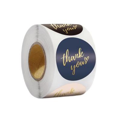China Wholesale Custom Waterproof Thank You Seal Stickers Rolls Round Envelopes Baking Gift Decorations Made Durable Paper for sale