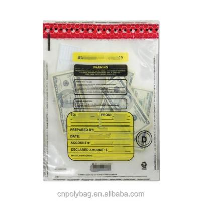 China Free Sample LDPE Plastic Money Cash Deposit Envelopes Security Package Bags for sale