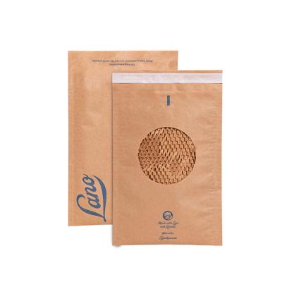 China Custom Logo Eco Friendly Biodegradable Compostable Multi-size Honeycomb Kraft Paper Mail Envelopes Padded Bubble Mailer Bag for sale