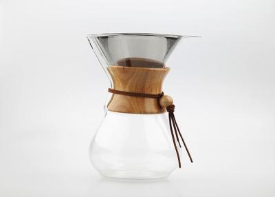 Cina Vaso di vetro durevole del caffè americano con legno lucidato classico per produrre caffè in vendita