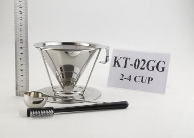 China 304 SS Vastgestelde Paperless de Koffiefilter van de Koffiezetapparaatgift met Schone Borstel Te koop