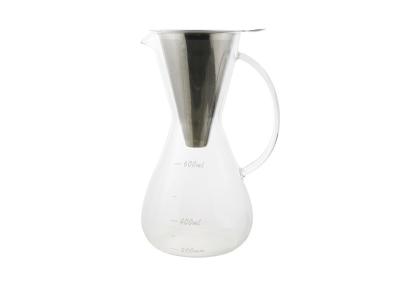 China Het hoge Borosilicate-Glas giet over DruppelKoffiezetapparaat, de Pot van het KarafKoffiezetapparaat Te koop