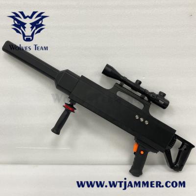 China 45w Anti UAV Drone Handheld GPS Jammer Gun Shape Built In Battery for sale