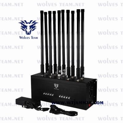 China 35W 3G 4G GSM Cellular Wireless Signal Jammer 50m 16 Bands for sale