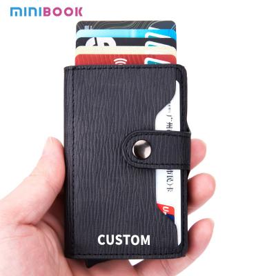 China PU Slim Cartera de Carbono Cartera de Mueble de Cartera de Crédito para Hombres pop up personalizado de tarjeta en venta