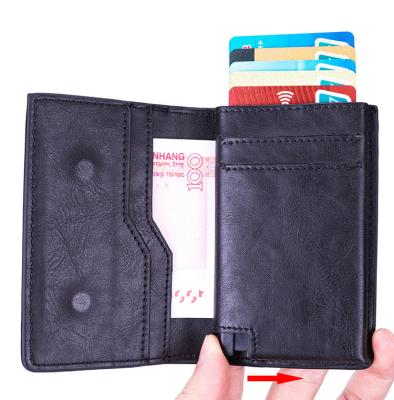 중국 여러 스타일 RFID 차단 신용 카드 소지자 지갑 미친 PU 가죽 비지니스 카드 소지자 판매용