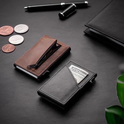 中国 男性用ビジネス用 オートマティック ポップアップ 超薄型 RFIDカードホルダー 販売のため