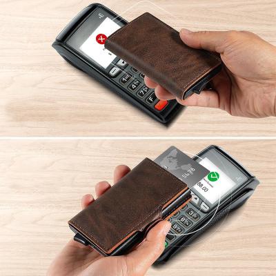 중국 10cm*6.6CM*1.5CM 남성 지갑 탄소 섬유 RFID 차단 ID 창 OEM/ODM 판매용