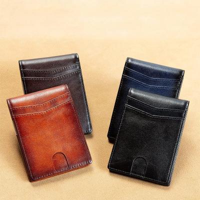 China RFID-Kartenträger-Geldbörse für Männer mit Kohlenstofffaser aus Rinderleder echtem Leder zu verkaufen