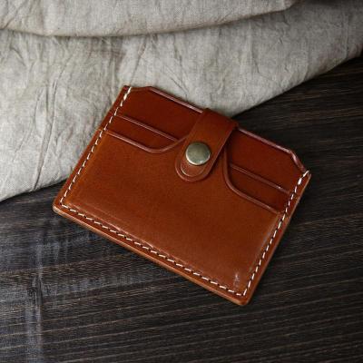 Genuine Leather Double-Layer Card Box for Credit Cards Automatic Ejection and