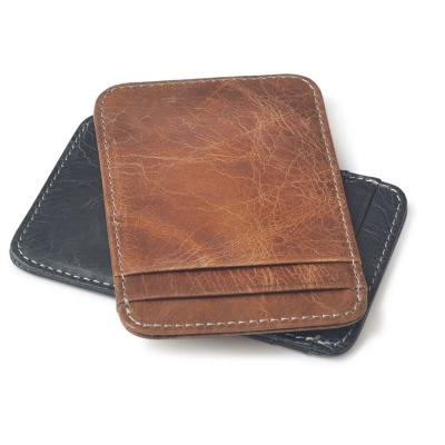 China Professionele koeienhuid man leer visitekaartje houder 10.2cm * 6.8cm * 0.3cm Pakketgrootte Te koop