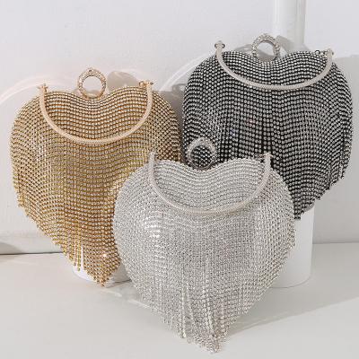 Cina La vita quotidiana Tassel Diamond Lady Shoulder Bag Sacchetto di cristallo per la serata di nozze in vendita