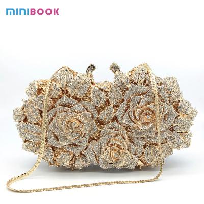 Cina 22*12*6cm Single Handle Borse lucide da donna per matrimonio Borsa a catena da sposa in metallo in vendita