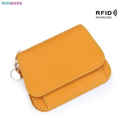 Business Candy Color Portable Wallet Genuine Leather Clutch Coin Purse for Girls