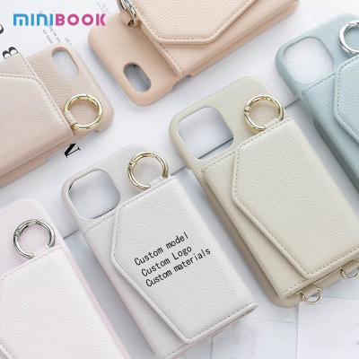 Cina Minibook Braccialetto Portacarte Portafogli per iPhone 14 Sport Stile Disegno pelle autentica in vendita