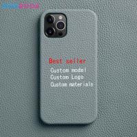 Quality Custom Logo Genuine Leather Phone Case for iPhone 14 Pro Max Luxury Shockproof Design for sale