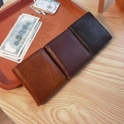 Cina Portafoglio da uomo multi-card slot con protezione RFID e materiale in pelle di mucca originale in vendita