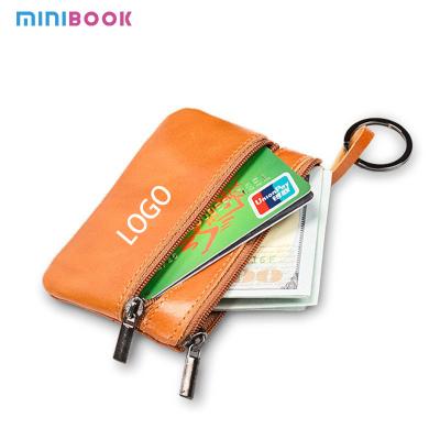 Cina Mini borsa da moneta multifunzione in pelle originale retrò cerniera chiave borsa a frizione corta in vendita