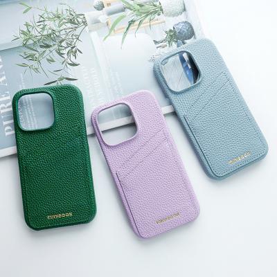 Cina Cassa per telefono in pelle originale per iPhone a prova di urti Coperta posteriore del portafogli in vendita