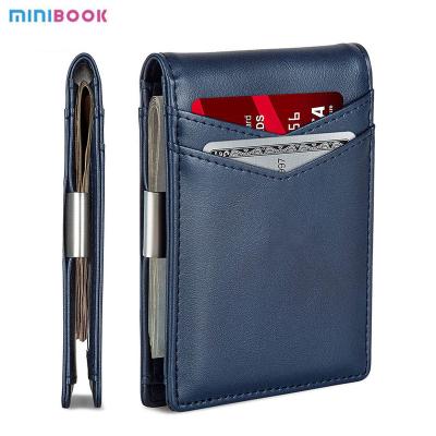 Cina Modello solido Bifold Custom Slim Fibra di Carbonio pelle autentica Portafoglio per Uomini in vendita