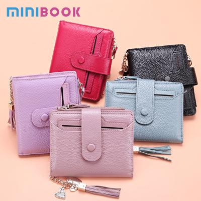 Cina Portafoglio in pelle in PU Portafoglio da donna con carta di credito Portafoglio a manica Portafoglio bifold Portafoglio breve con logo personalizzato in vendita