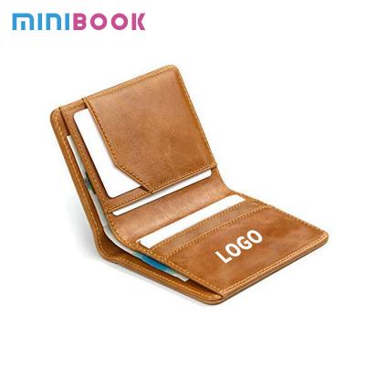 Cina Open Closure Fashion Style Bifold Slim Genuine Leather Men Wallet con RFID Blocking in vendita
