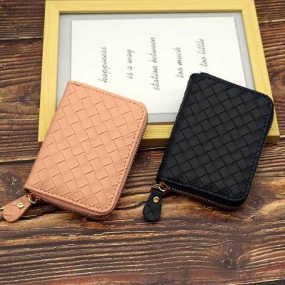 Cina Elegante porta carte di credito in cuoio in PU anti-furto con portafogli e cerniera in oro in vendita