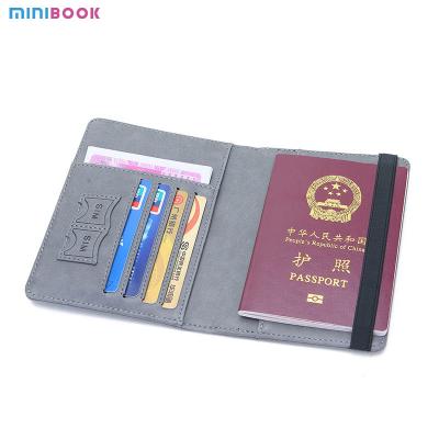Customized Pattern Minibook Passport Holder Rfid Blocking Travel Wallet for