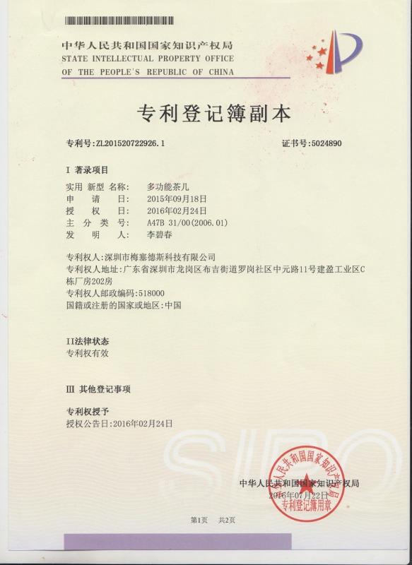 Appearance Design Patent - Shenzhen MercedesTechnology Co., Ltd.