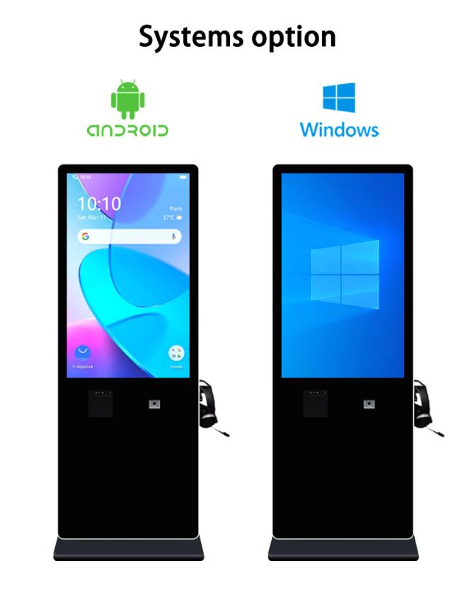 43-inch AI interactive touch screen kiosk side view