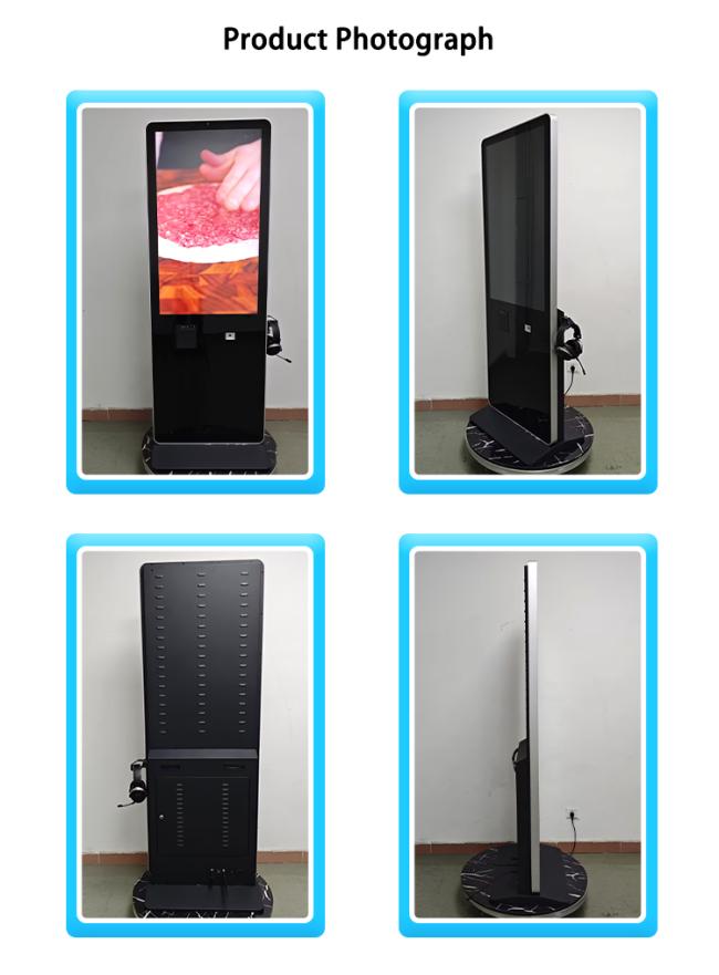 43-inch AI interactive touch screen kiosk in use