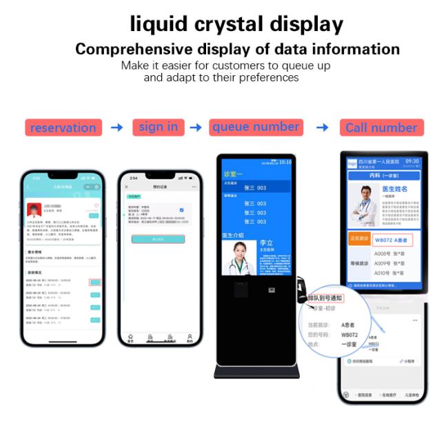 43-inch AI interactive touch screen kiosk close-up