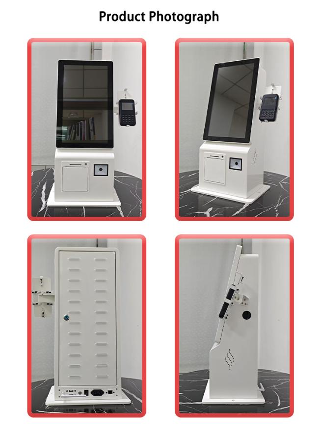 Close-up of touch screen and QR code scanner
