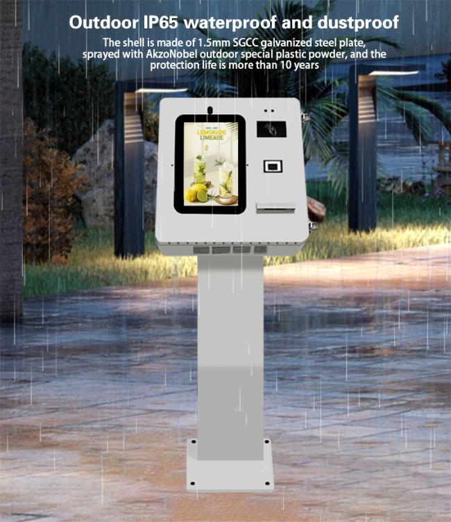 Outdoor payment kiosk side view