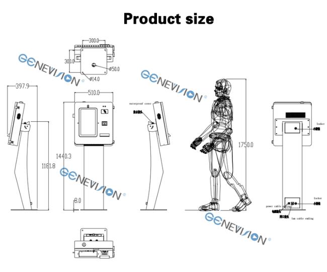 Outdoor payment kiosk in use