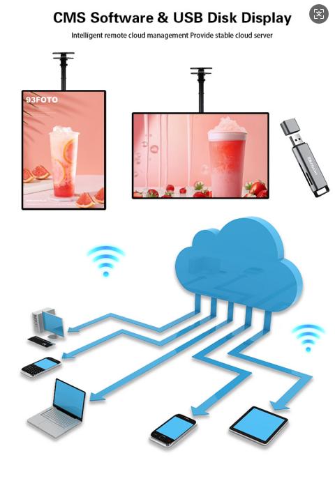 43-inch digital menu board display in restaurant setting